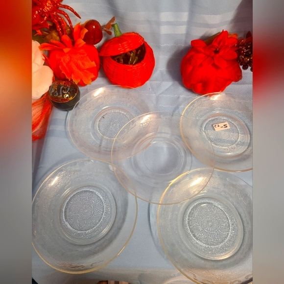 Dining | Set Of 5 Depression Glass Saucers | Poshmark